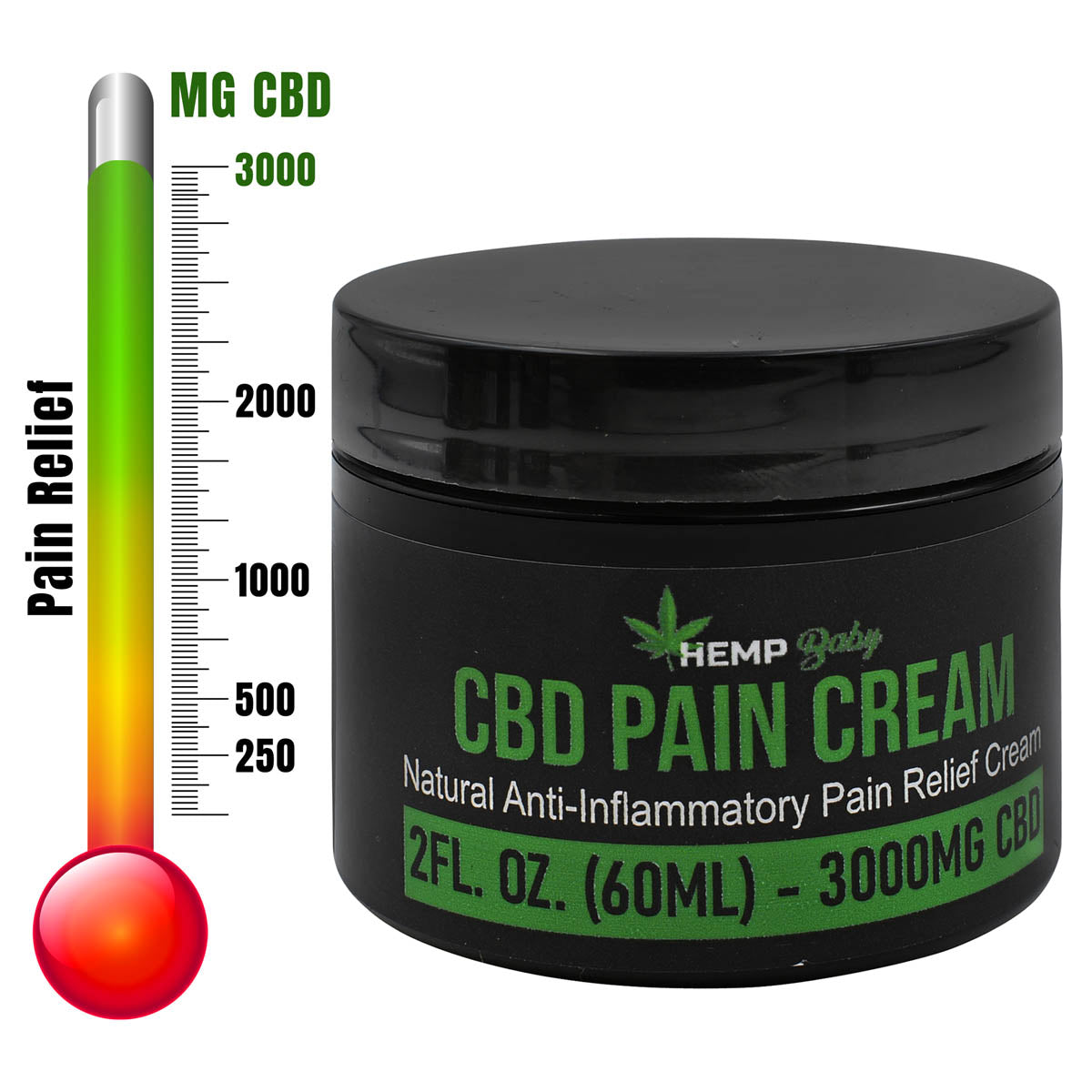 Maximum Strength CBD Pain Cream 3000mg | Hemp Baby